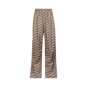 Balenciaga Monogram Pajama Pants 'beige/brown - Tan