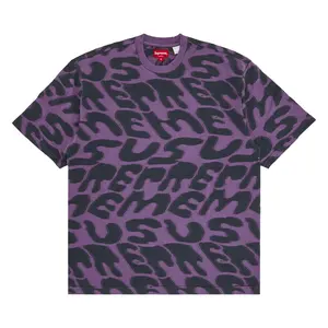 Supreme Stacked Intarsia Short-sleeve Top - Purple