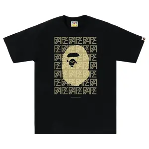 A BATHING APE Logo Monogram Tee - Black