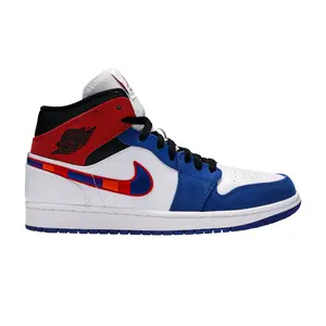 JORDAN 1 Mid 'multicolored Swoosh' Sneakers - Blue