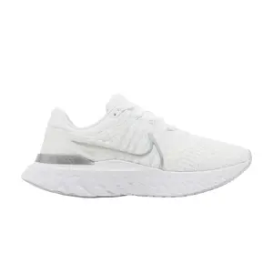 Nike React Infinity Run Flyknit 3 Metallic Silver - White