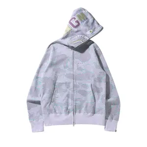 A BATHING APE Camo Shark Full Zip Hoodie