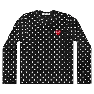 Play Comme Des Garcon Polka Dot Long Sleeve T-shirt - Black