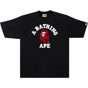 A BATHING APE Color Camo College Tee - Black