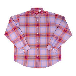 Supreme Brushed Plaid Flannel Shirt - Pink