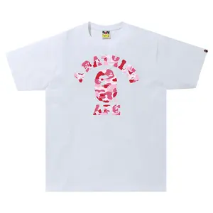 A BATHING APE Abc Camo College Tee /pink - White