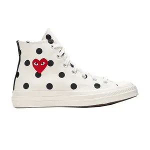 CONVERSE Comme Des Garçons Play X Chuck Taylor All Star 70 High Polka Dot - White
