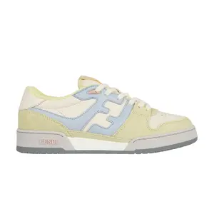 Fendi Ff Mixed Leather Low Top Sneakers - Yellow
