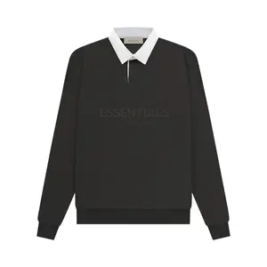 Fear Of God Waffle Henley Rugby - Black