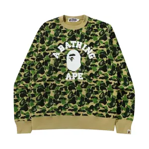 A BATHING APE Abc Camo College Wide Crewneck - Green