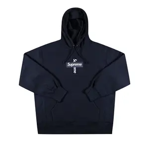 Supreme Cross Box Logo Hooded Sweatshirt - Blue