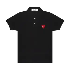 Play Comme Des Garcon Emblem Polo Tee - Black
