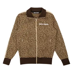 Palm Angels Leopard Jacquard Track Jacket - Brown