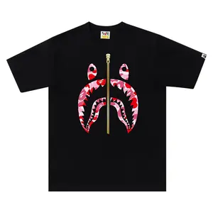 A BATHING APE Abc Camo Shark Tee /pink - Black