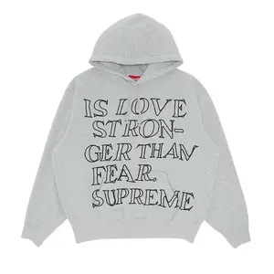 Supreme Supreme Stronger Than Fear Hooded Sweatshirt Grey