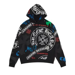 Chrome Hearts Stencil Printed Hoodie - Black