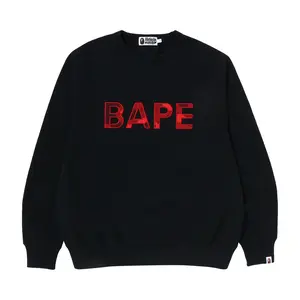 A BATHING APE Patch Relaxed Fit Crewneck - Black