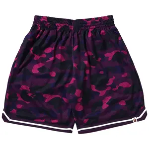 A BATHING APE Wide Fit Basketball Shorts - Purple