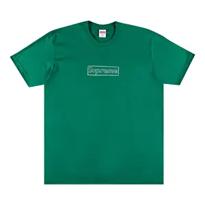 Supreme X Kaws Chalk Logo Tee 'light Pine - Green