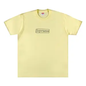 Supreme X Kaws Chalk Logo Tee 'pale - Yellow
