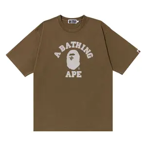 A BATHING APE Stone Wash College Relaxed Tee 'beige - Tan