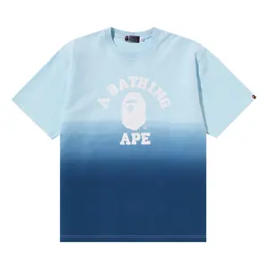 A BATHING APE College Gradation Relaxed Fit Tee - Blue