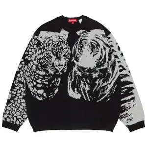 Supreme Big Cats Jacquard Long-sleeve Top - Black