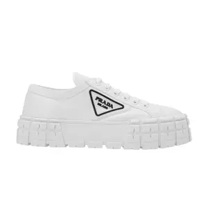 Prada Gabardine Wheel Platform Sneakers - White
