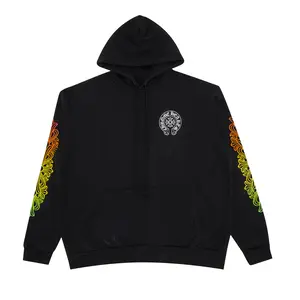 Chrome Hearts Gradient Floral Long Sleeve Hoodie - Black
