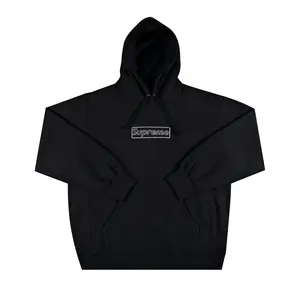 Supreme X Kaws Chalk Logo Hooded Sweatshirt - Black