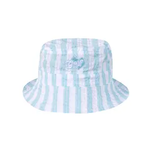 GOLF WANG Wide Seersucker Bucket Hat - Blue