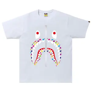 A BATHING APE Sta Pattern Shark Tee - White