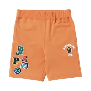 A BATHING APE Multi Fonts Sweatshorts - Orange