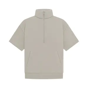 Fear Of God Half Zip 3/4 Sleeve Shirt - Grey