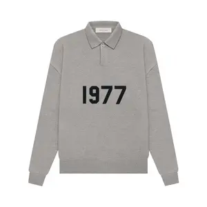 Fear Of God Knit Long-sleeve Polo 'dark Oatmeal - Grey