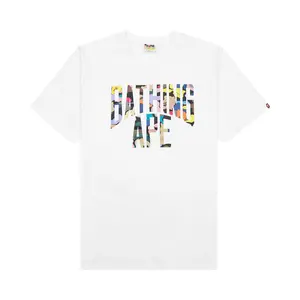 A BATHING APE Multi Camo Nyc Logo Tee - White
