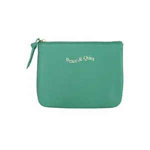 MUSEUM OF PEACE & QUIET Wordmark Pebble Leather Pouch - Green