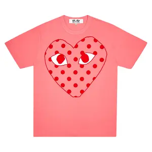 Play Comme Des Garcon Polka Dot Logo T-shirt - Pink