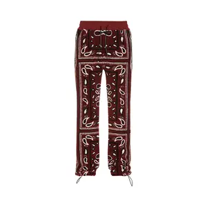 Amiri Printed Bandana Polar Fleece Pants /black - Red