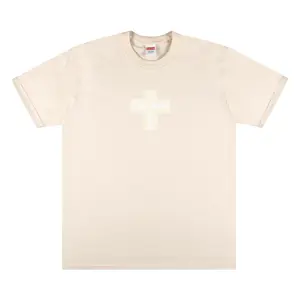Supreme Cross Box Logo Tee 'natural - Cream