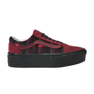 VANS Old Skool Stackform Velvet Plaid - Red
