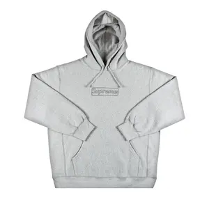 Supreme X Kaws Chalk Logo Hooded Sweatshirt - Grey