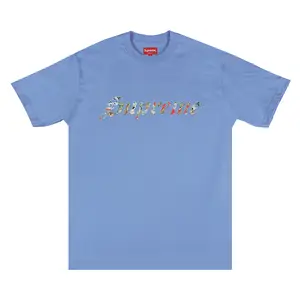Supreme Floral Appliqué Short-sleeve Top 'light - Blue