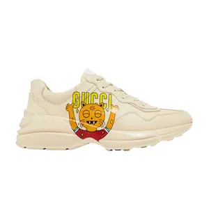 Gucci Rhyton Sneakers With Cat Print - Cream