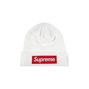 Supreme X New Era Box Logo Beanie - White