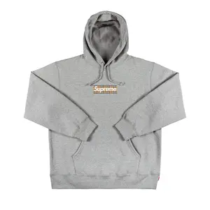 Supreme X Burberry Box Logo Hooded Sweatshirt - Grey