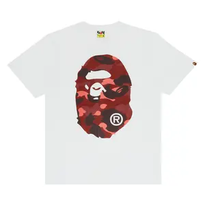 A BATHING APE Color Camo Big Ape Head Tee - White