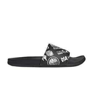 Adidas Adilette Comfort Slide All Over Logos - Black