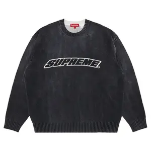 Supreme Printed Washed Sweater - Black