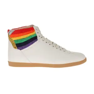 Gucci High-top Sneakers With Rainbow Heel Collar